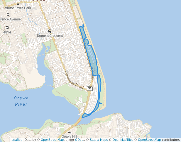 Orewa Recreation Reserve in Auckland | Map and Routes