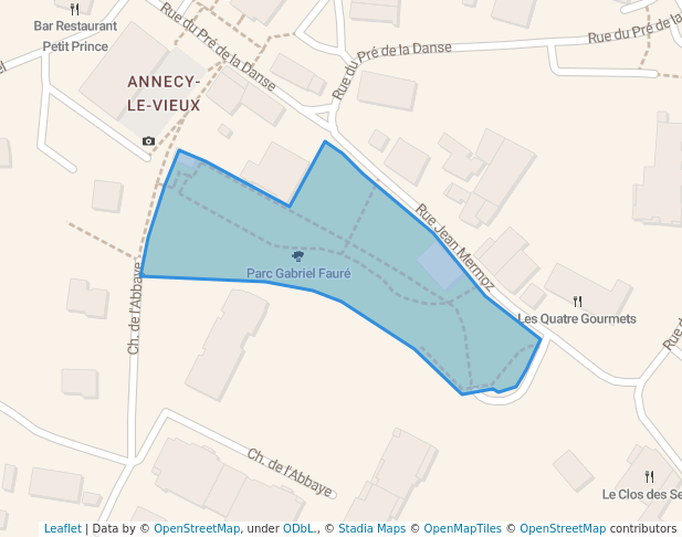 Parc Gabriel Fauré in Annecy | Map and Routes