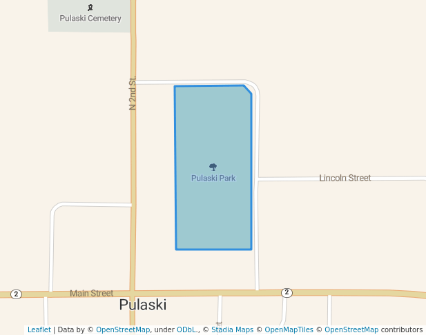 Pulaski Park in Pulaski | Map and Routes