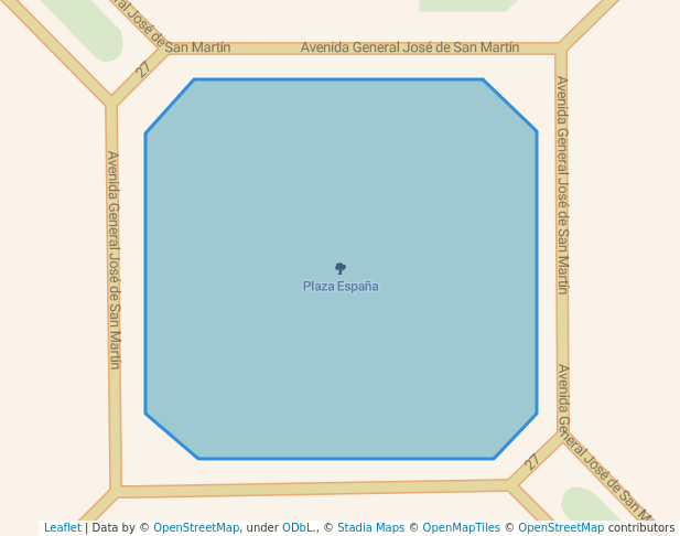 Plaza España in General Pico | Map and Routes