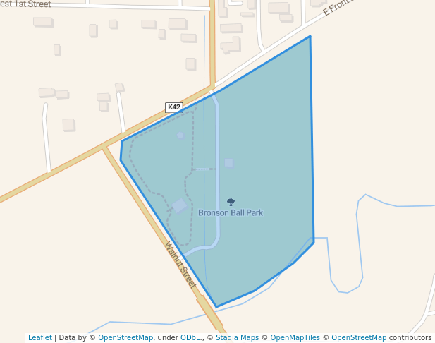 Bronson Ball Park in Bronson | Map and Routes