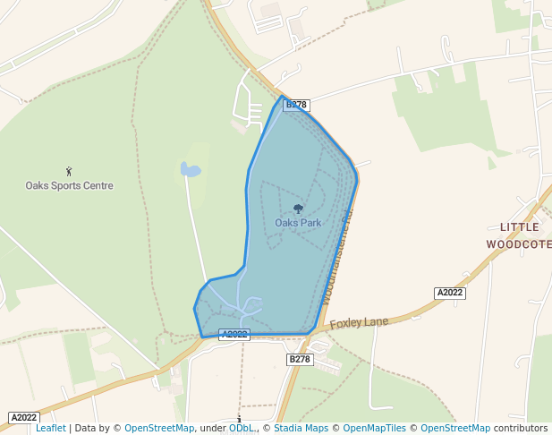 Oaks Park in Banstead | Map and Routes