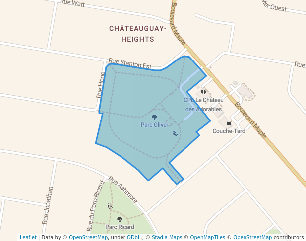 Parc Oliver in Châteauguay | Map and Routes