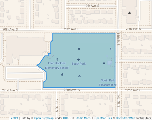 South Park in Moorhead | Map and Routes
