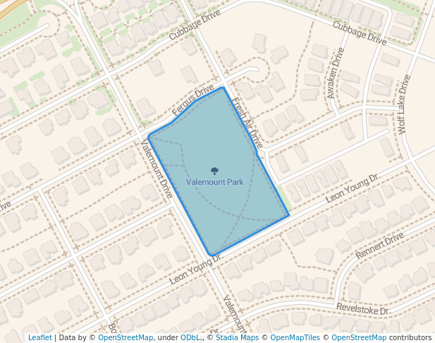Valemount Park in Colorado Springs | Map and Routes