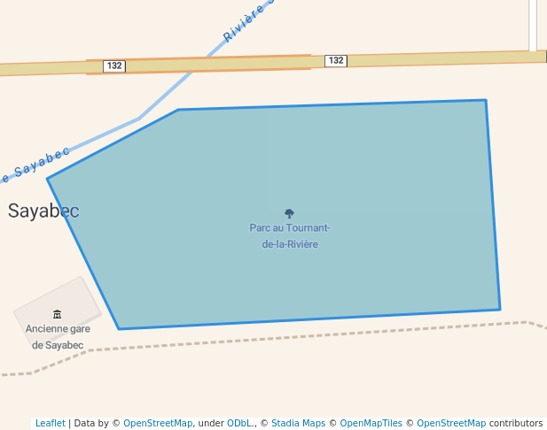 Parc au Tournant-de-la-Rivière in Sayabec | Map and Routes