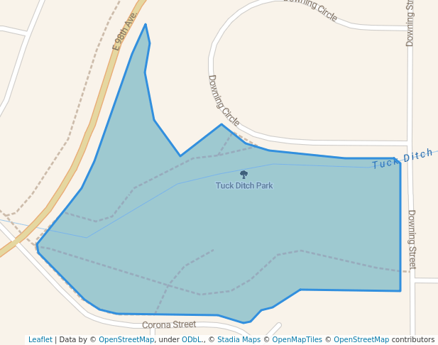 Tuck Ditch Park in Thornton | Map and Routes