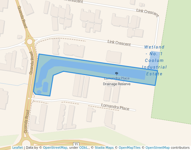 Lomandra Place Drainage Reserve in Coolum Beach | Map and Routes