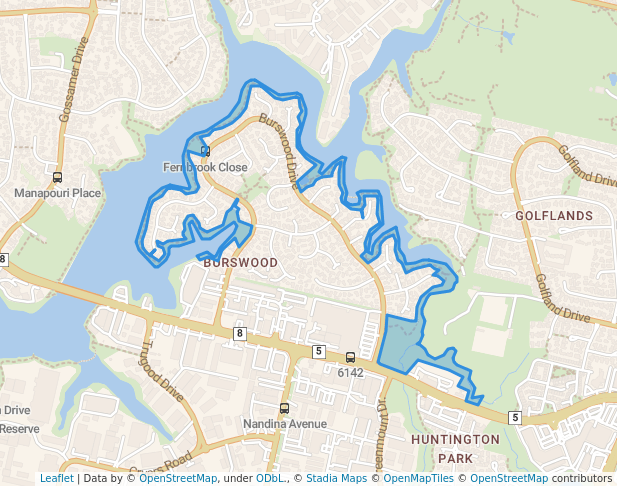 Burswood Esplanade Reserve in Auckland | Map and Routes