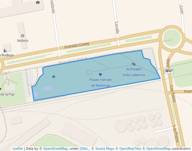 Paseo Héroes de Malvinas in Coronel Suarez | Map and Routes
