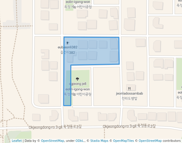 옥정 제8 어린이공원 in Yangju-si | Map and Routes