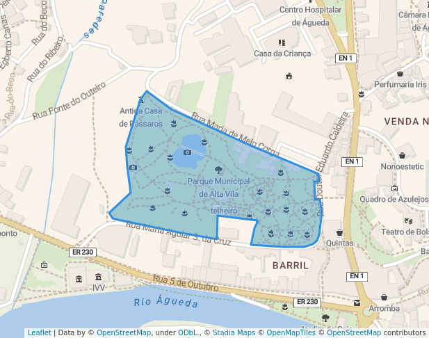 Municipal Park Alta Vila in Águeda | Map and Routes