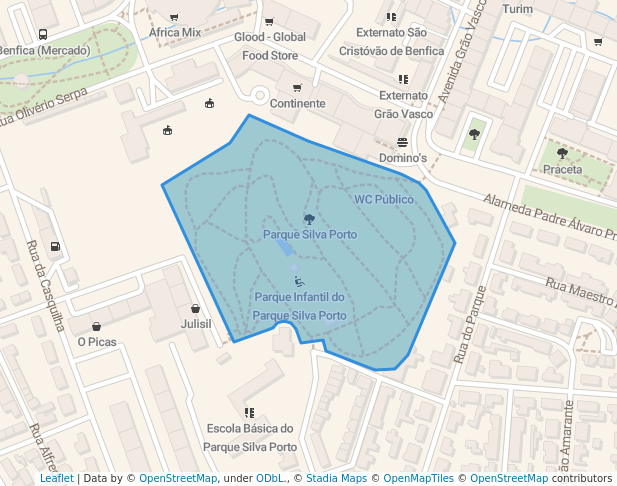 Parque Silva Porto in Lisboa | Map and Routes
