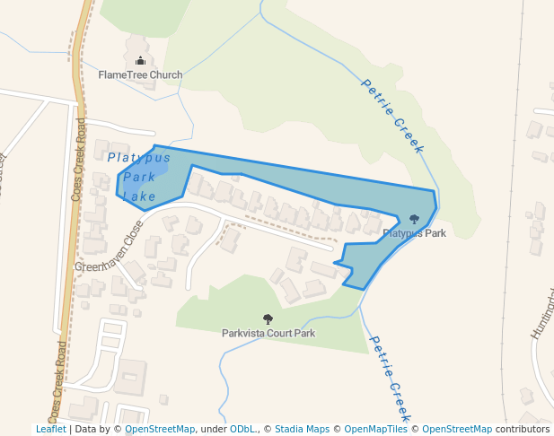 Platypus Park in Burnside | Map and Routes