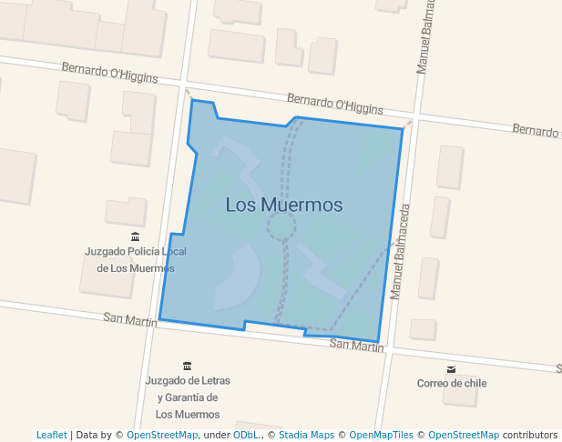 Plaza Los Muermos in Los Muermos | Map and Routes