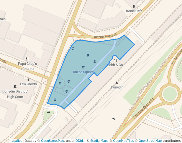 Anzac Square in Dunedin | Map and Routes