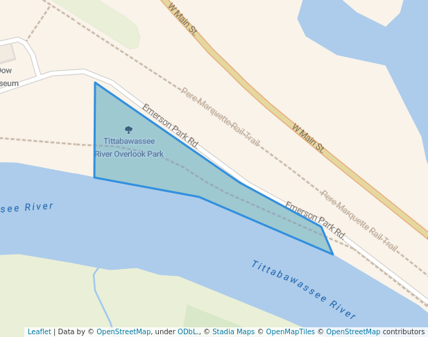 Tittabawassee River Overlook Park in Midland | Map and Routes