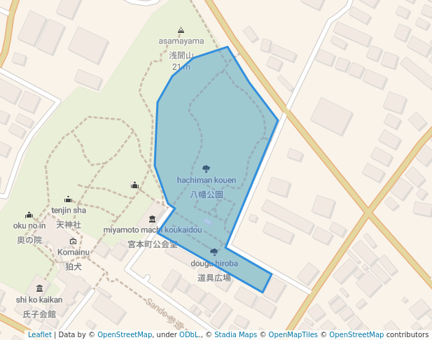 八幡公園 in Kasukabe | Map and Routes