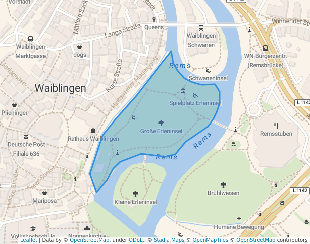 Große Erleninsel in Waiblingen | Map and Routes