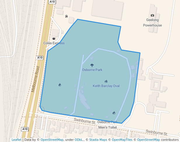 Osborne Park in North Geelong | Map and Routes