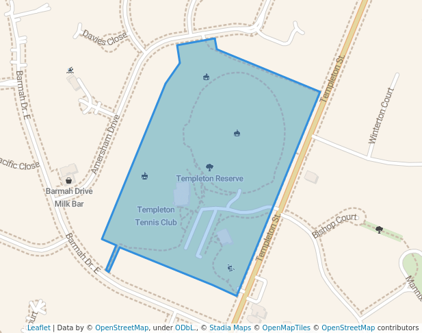 Templeton Reserve in Wantirna | Map and Routes