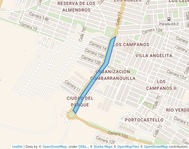 Boulevard Ciudad del Parque in Soledad | Map and Routes
