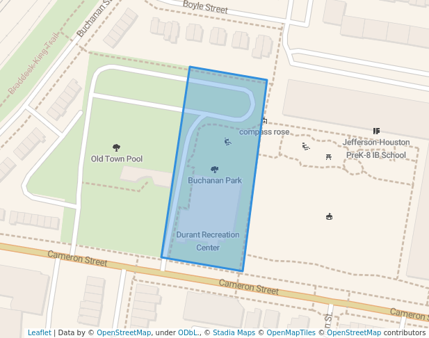 Buchanan Park in Alexandria | Map and Routes