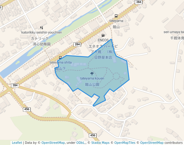 館山公園 in Ichinoseki | Map and Routes