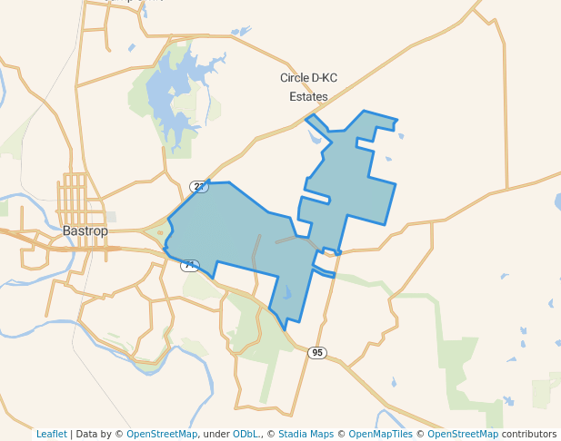 Bastrop State Park in Bastrop | Map and Routes
