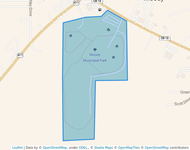 Moody Municipal Park in Moody | Map and Routes