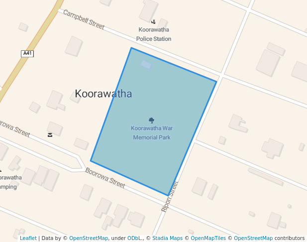 Koorawatha War Memorial Park in Koorawatha | Map and Routes