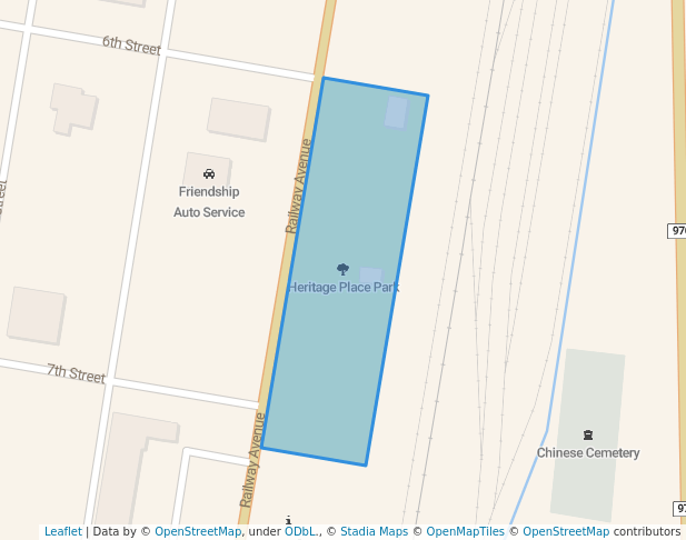 Heritage Place Park in Ashcroft | Map and Routes