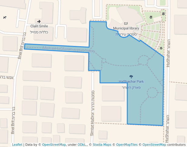 HaShachar Park in Hod Hasharon | Map and Routes