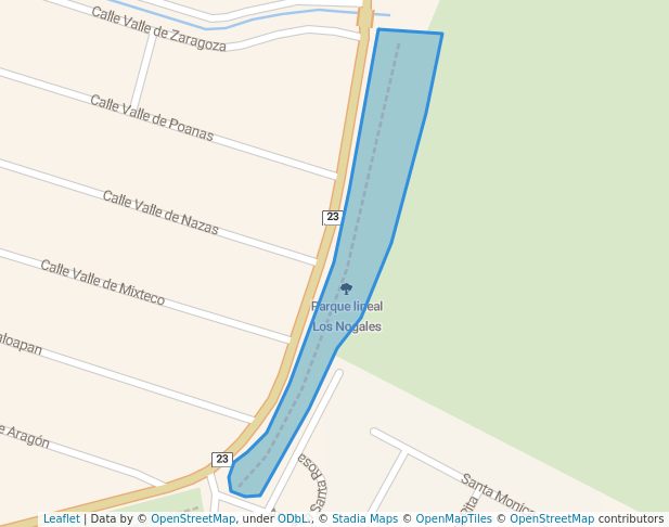 Parque lineal Los Nogales in Ciudad Apodaca | Map and Routes