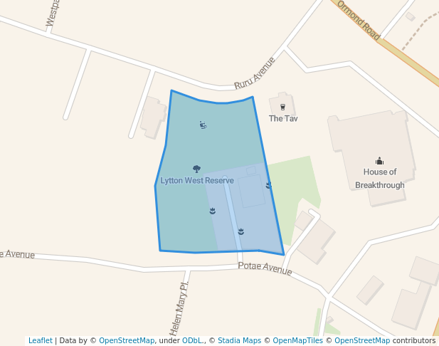 Lytton West Reserve in Gisborne | Map and Routes