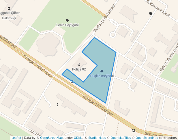 Pushkin Square in Ashgabat | Map and Routes