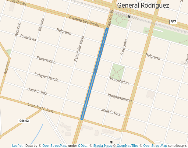Boulevard Juan Domingo Perón in General Rodríguez | Map and Routes