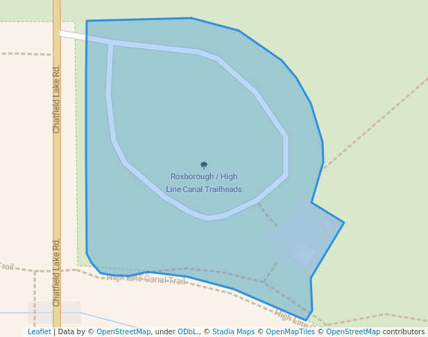 Roxborough / High Line Canal Trailheads in Littleton | Map and Routes