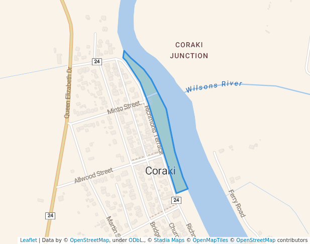 Coraki Riverside Park in Coraki | Map and Routes