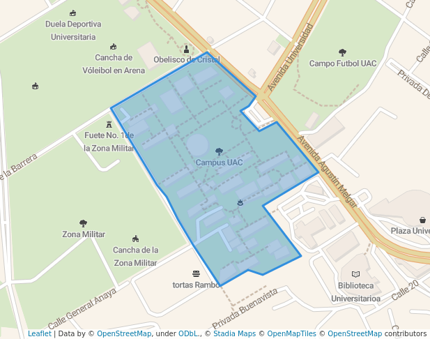 Campus UAC in Campeche | Map and Routes