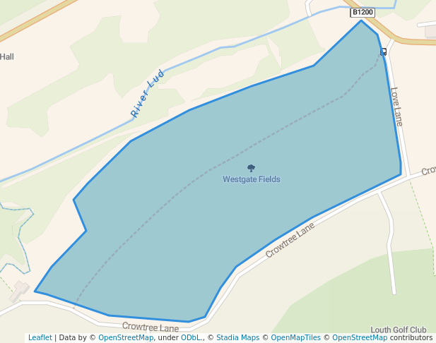 Westgate Fields in Louth | Map and Routes