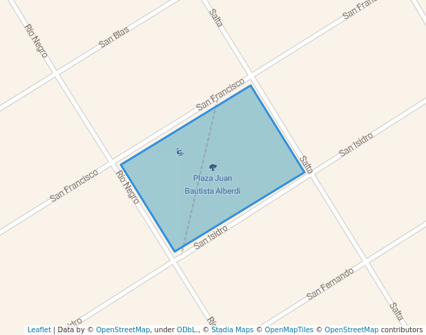 Plaza Juan Bautista Alberdi in Villa Rosa | Map and Routes