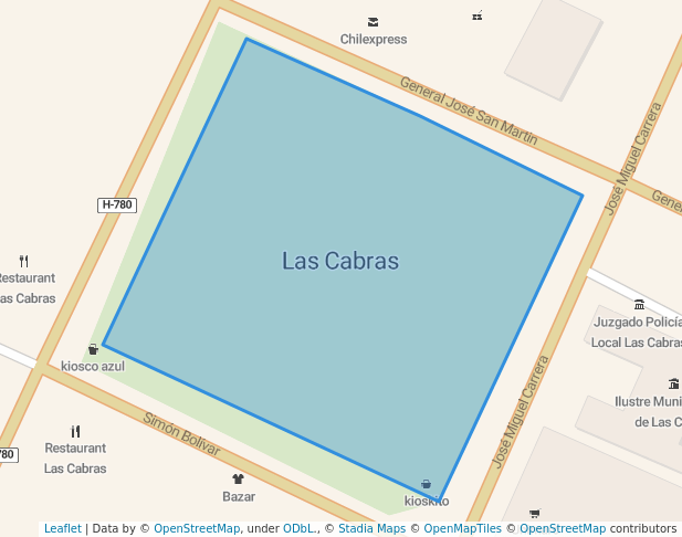 Plaza de Armas Las Cabras in Las Cabras | Map and Routes