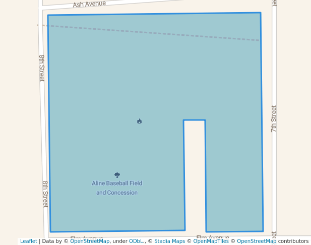 Aline Baseball Field and Concession in Aline | Map and Routes
