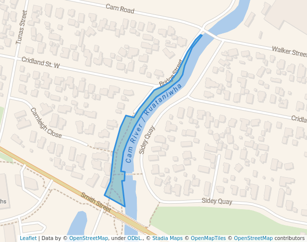 Cam River Esplanade in Kaiapoi | Map and Routes