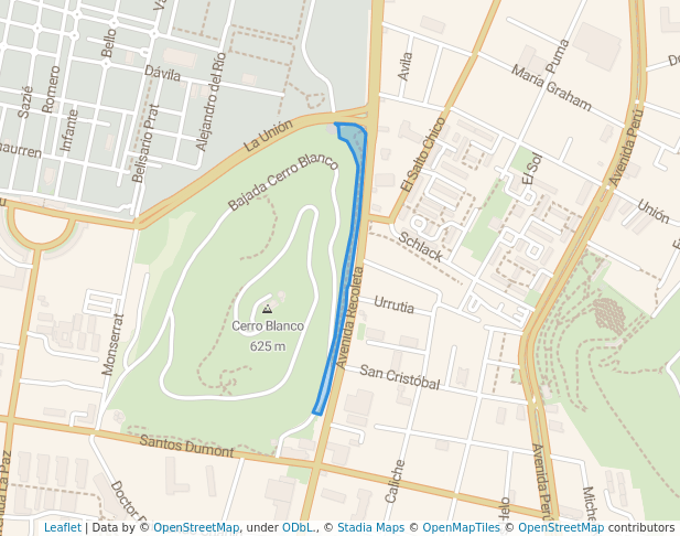 Parque Cerro Blanco in Recoleta | Map and Routes