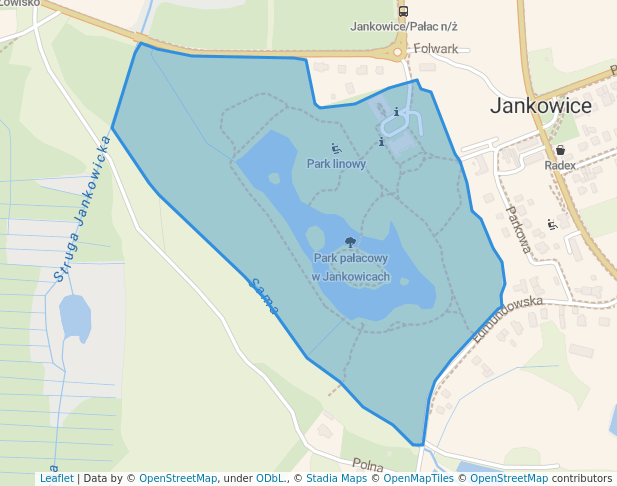 Park pałacowy w Jankowicach in Jankowice | Map and Routes