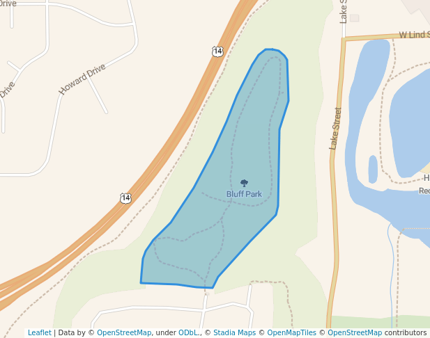 Bluff Park in North Mankato | Map and Routes