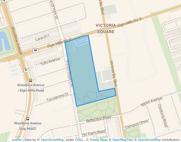 Victoria Square Park in Markham | Map and Routes