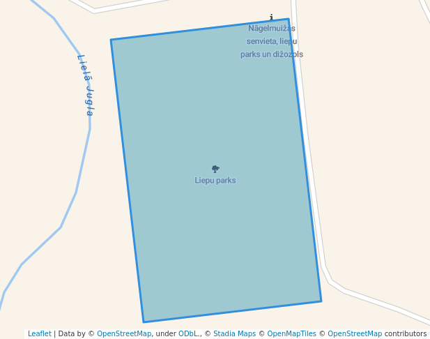 Liepu parks in Nāgelmuiža | Map and Routes